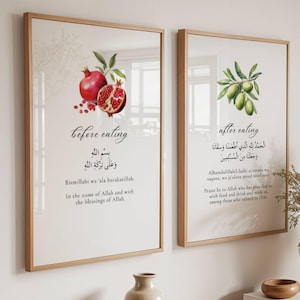 Dua Before Eating, Dua Wall Art After Eating, Islamic Printable Wall ...
