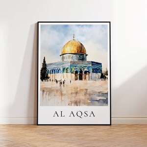 Masjid Al Aqsa Islamic Printable Wall Art, Palestine Mosque, Dome of ...