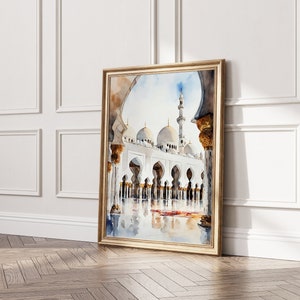 Sheikh Zayed Mosque Wall Art, Masjid Poster, Abu Dhabi Print, Islamic ...