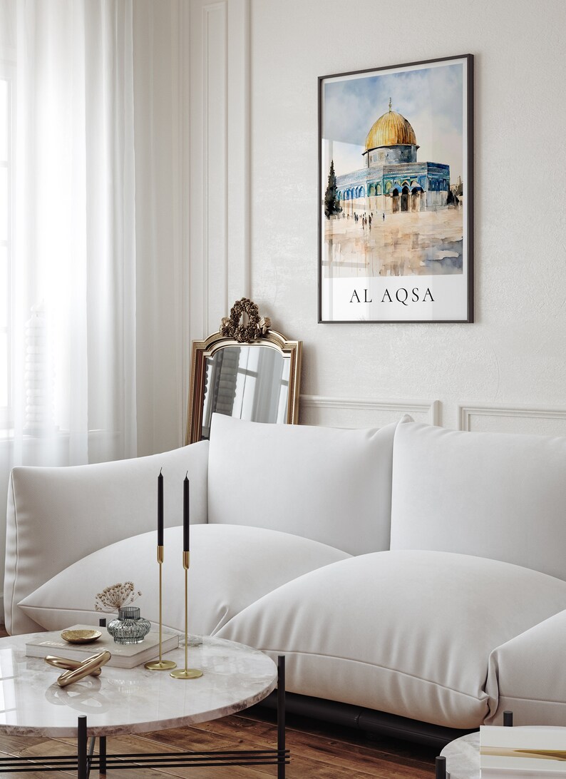 Masjid Al Aqsa Islamic Printable Wall Art, Palestine Mosque, Dome of ...