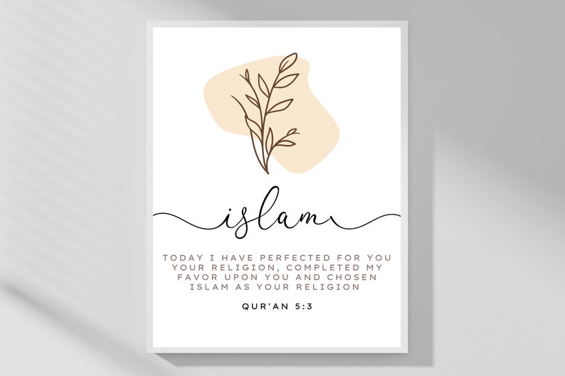 Quran Quotes Iman Islam Ihsan Set of 3, Islamic Printable Wall Art ...