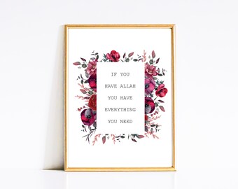 Islamic Printable Wall Art, Islamic Quote, Muslim Digital Art, Islamic ...