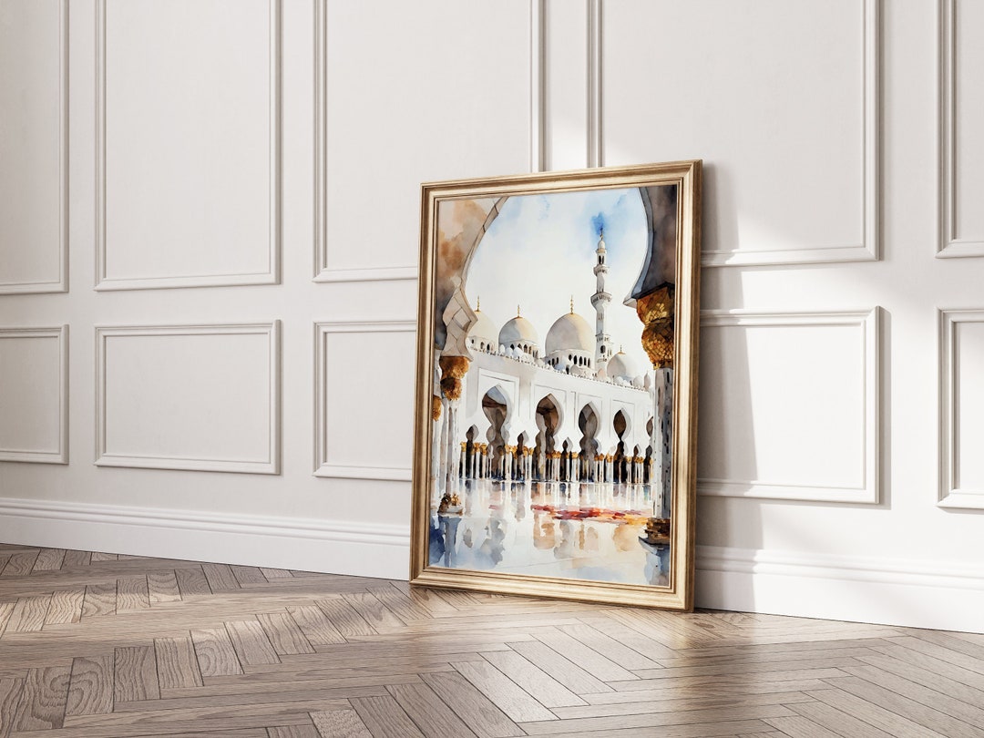 Sheikh Zayed Mosque Wall Art, Masjid Poster, Abu Dhabi Print, Islamic ...