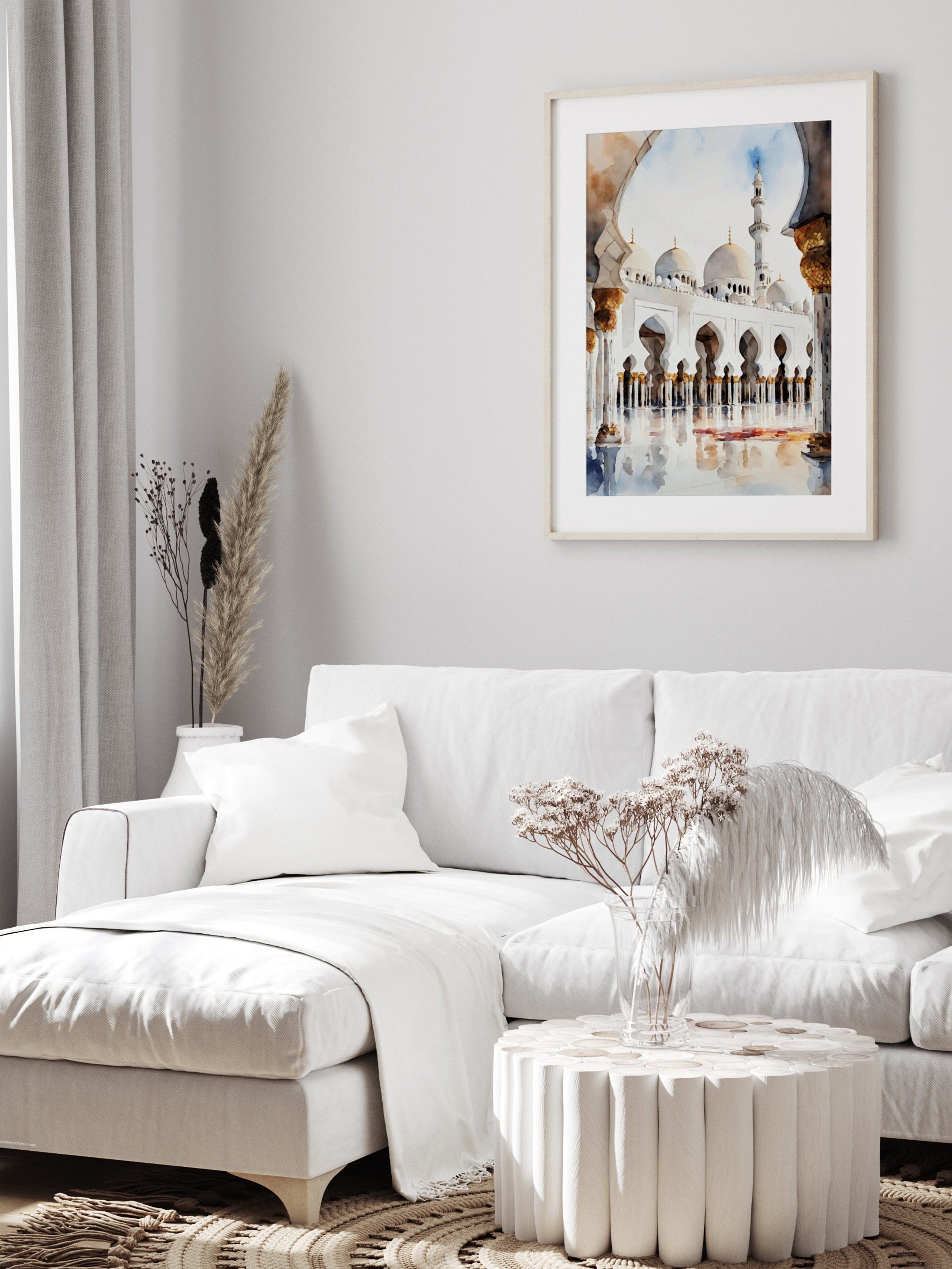 Sheikh Zayed Mosque Wall Art, Masjid Poster, Abu Dhabi Print, Islamic ...