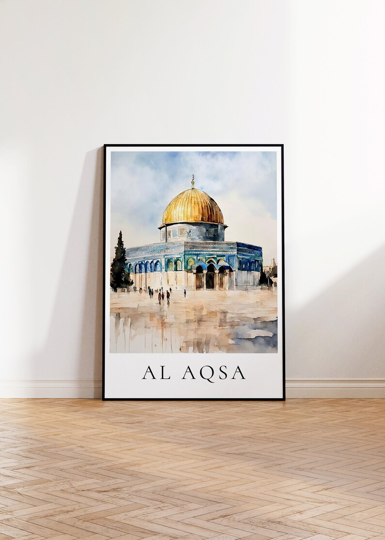 Masjid Al Aqsa Islamic Printable Wall Art, Palestine Mosque, Dome of ...