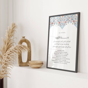 Surah Al Fatiha Islamic Wall Art, Quran Verse Printable Poster, Quran ...