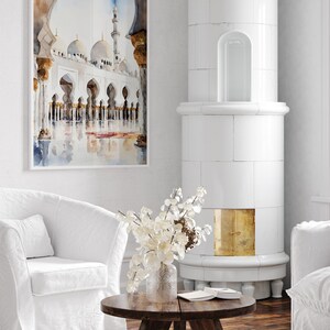 Sheikh Zayed Mosque Wall Art, Masjid Poster, Abu Dhabi Print, Islamic ...