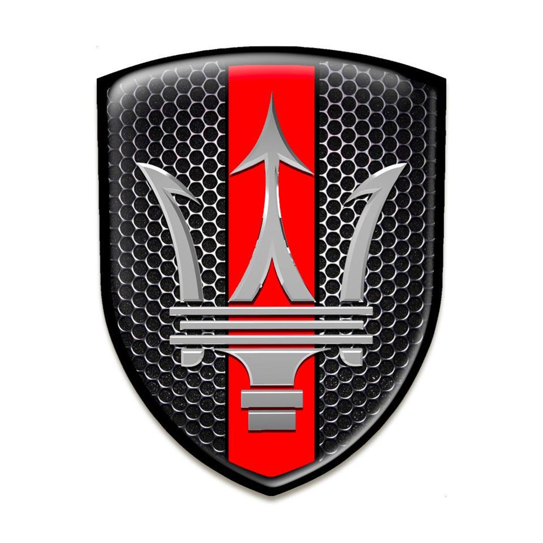 Maserati Shield Emblem,top Quality 3D Domed Epoxy Resin Logo,sticker ...