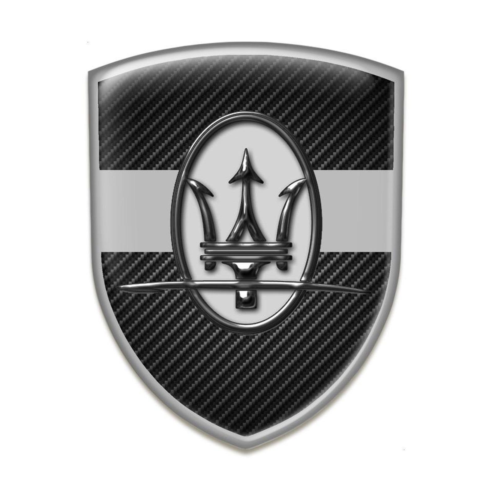 Maserati Shield Emblem,top Quality 3D Domed Epoxy Resin Logo,sticker ...