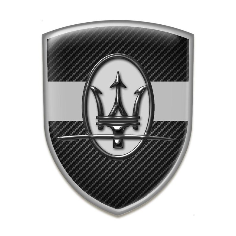 Maserati Shield Emblem,top Quality 3D Domed Epoxy Resin Logo,sticker ...