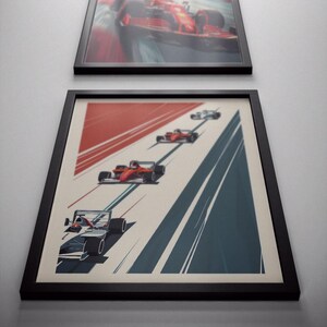 F1 Race Drawing Poster Decoration for Car Lovers Mpower, Vintage Poster ...