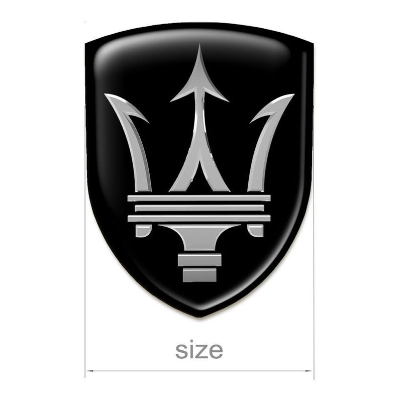 Maserati Shield Emblem,top Quality 3D Domed Epoxy Resin Logo,sticker ...