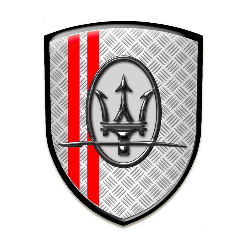Maserati Shield Emblem,top Quality 3D Domed Epoxy Resin Logo,sticker ...