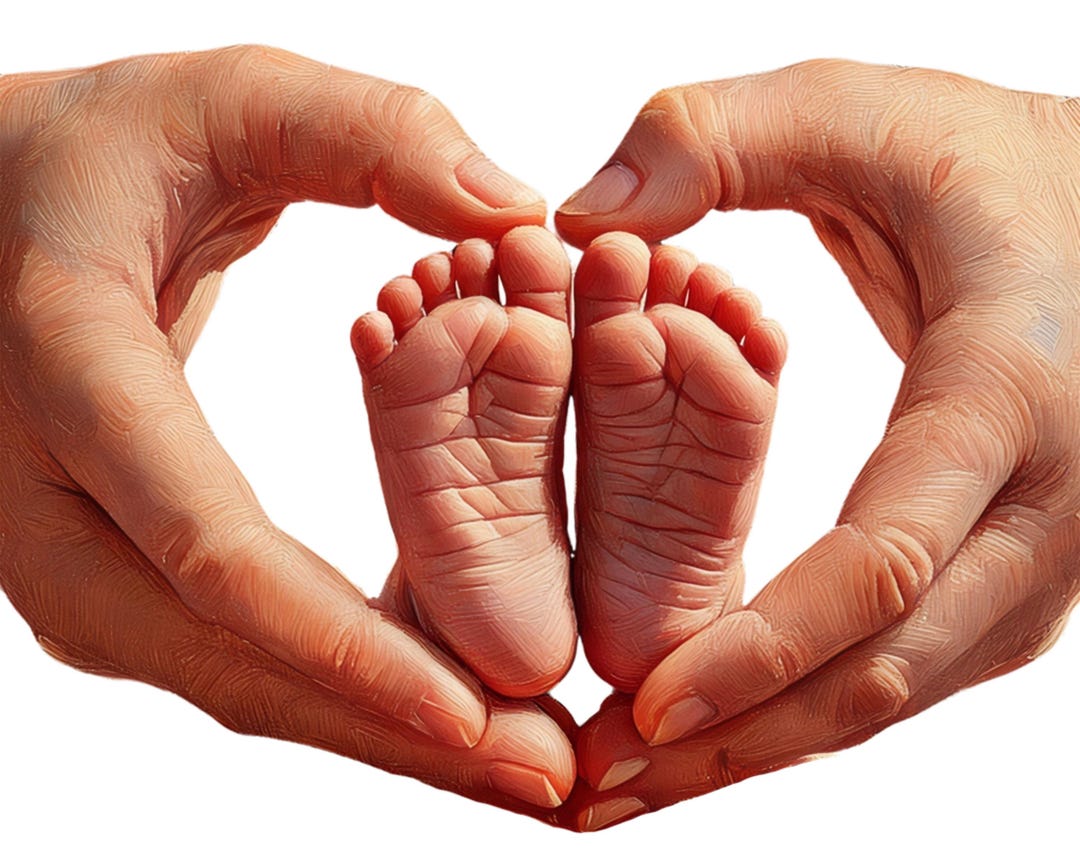 Tiny Toes, Loving Hands Digital Download Gentle Baby Feet Baby Feet Art ...