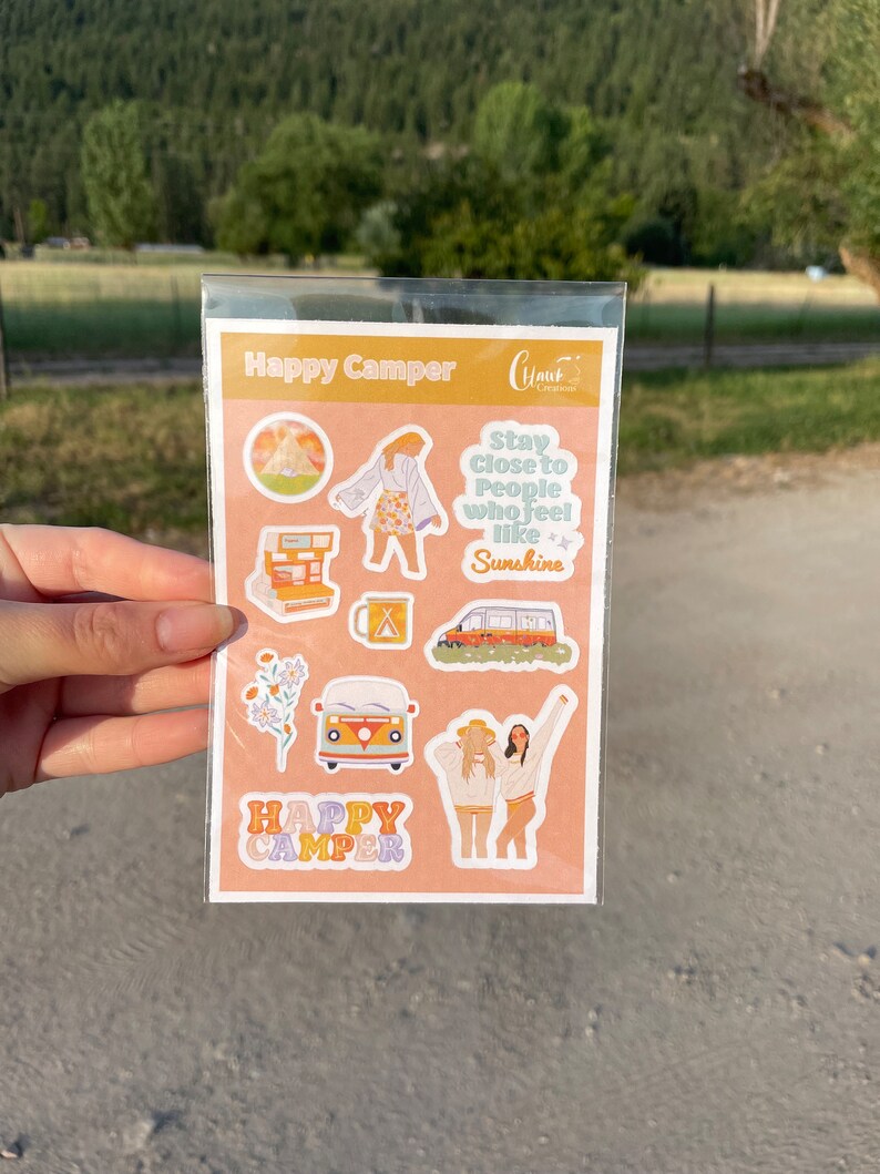 Happy Camper Sticker Sheet - Etsy