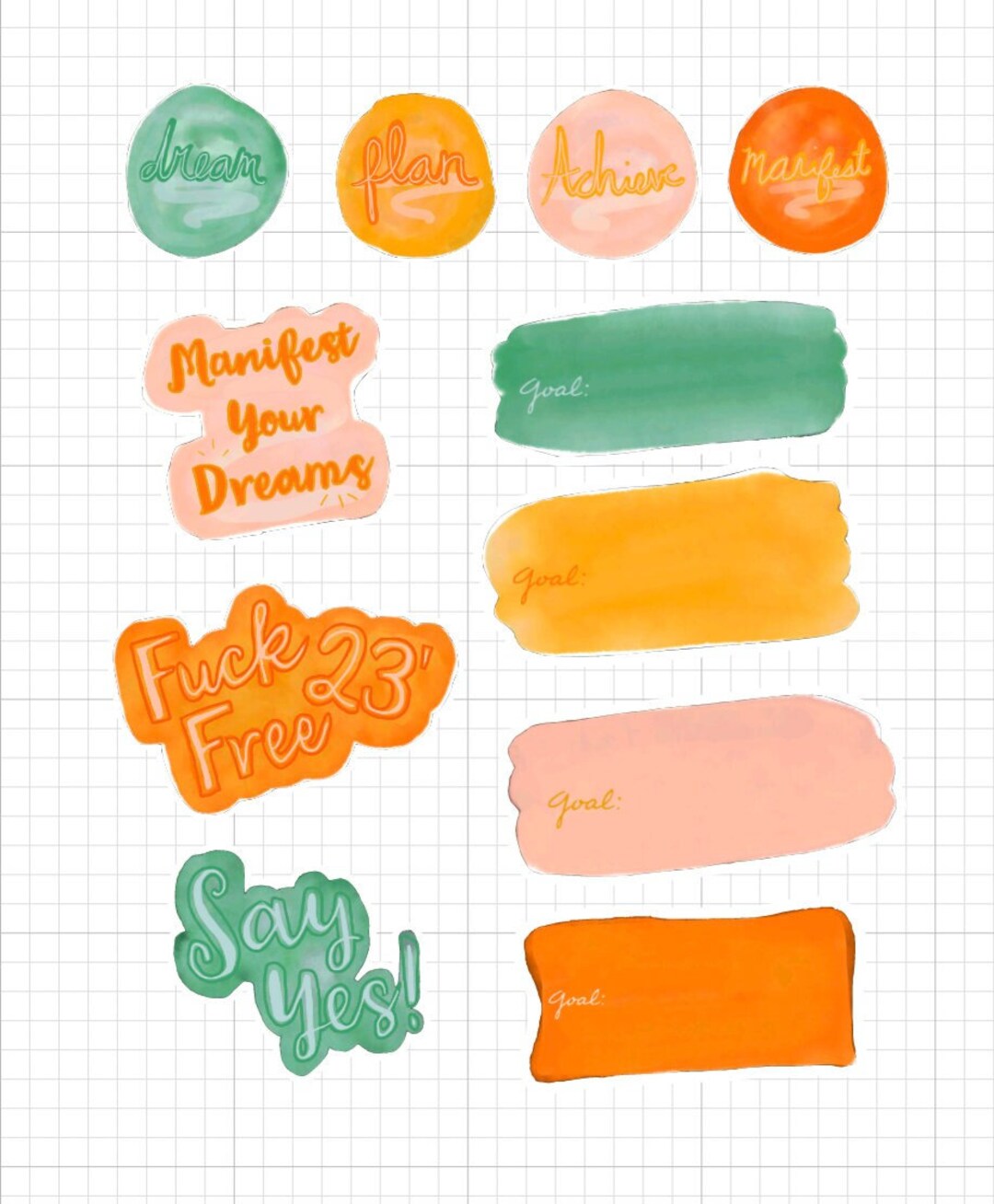 Goal Setting Sticker Sheet - Etsy