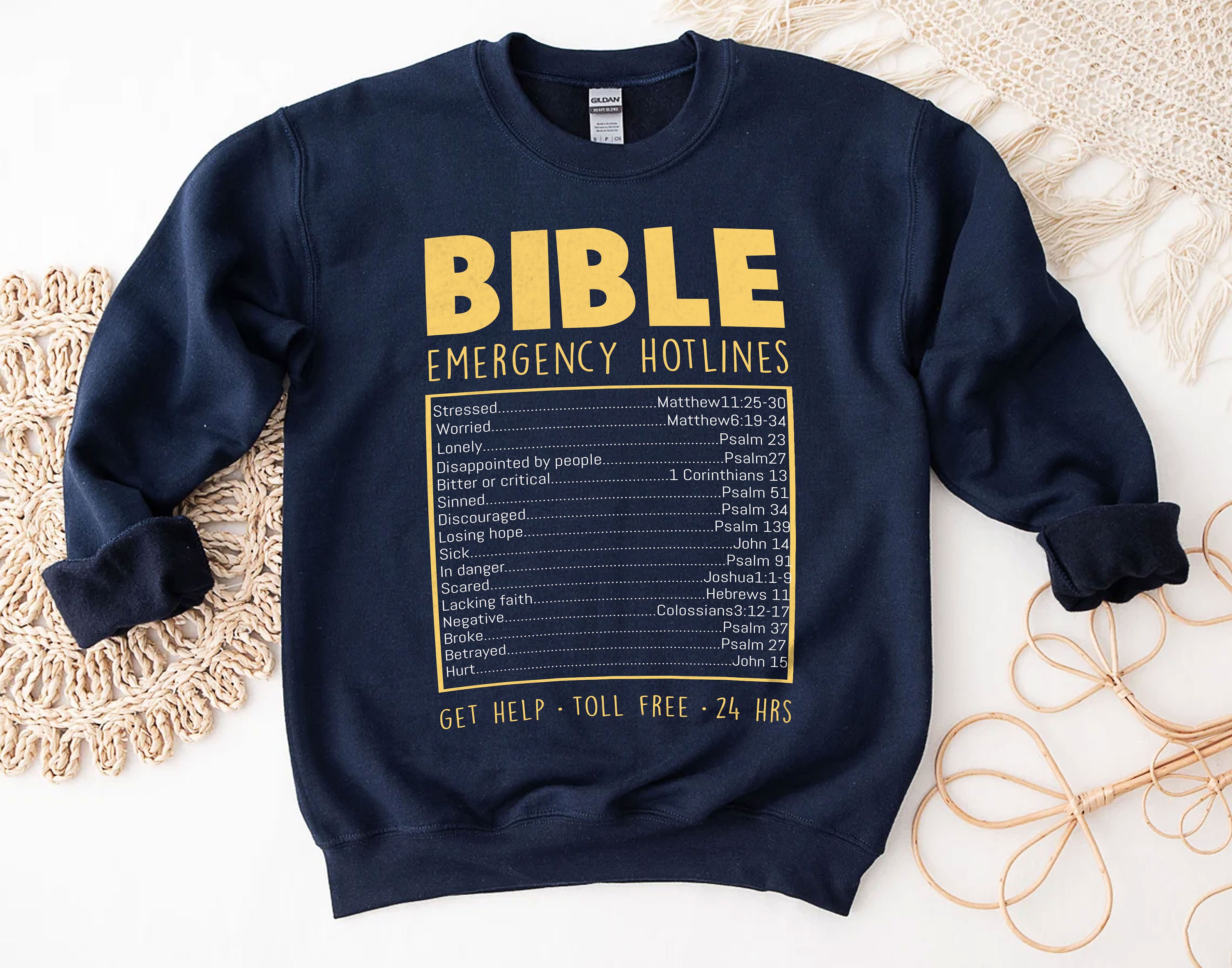 Bible Emergency Numbers Funny Hotline Christian Gift Tee - Etsy