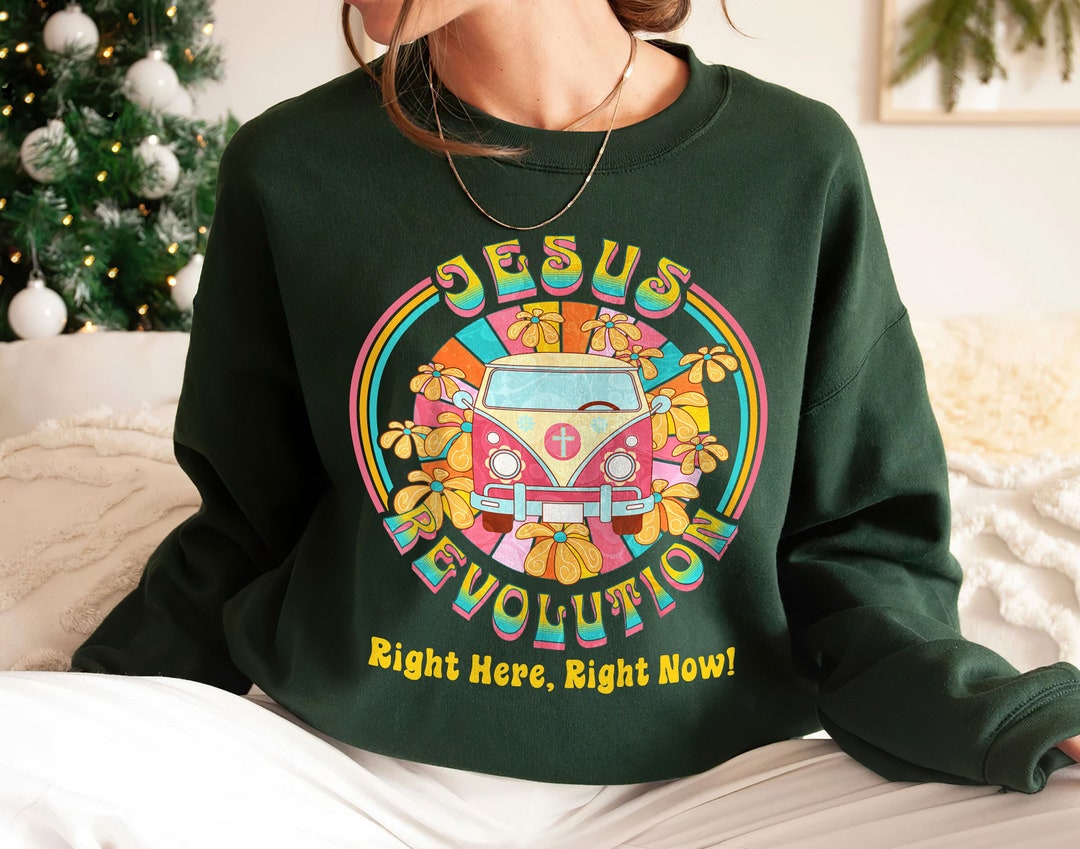 Groovy Hippie Jesus Revolution Shirt, Love Like Jesus Right Here Right ...