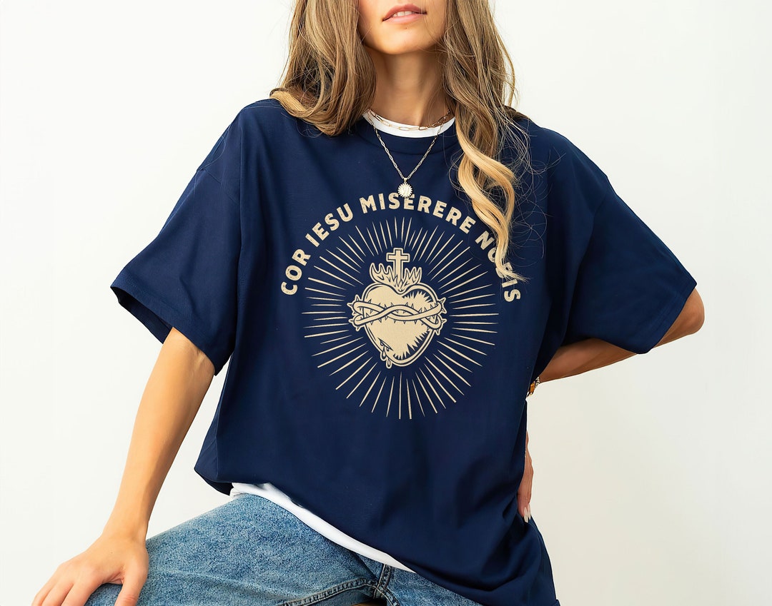 Catholic Shirt Sacred Heart of Jesus Shirts, Latin Mass Shirt ...