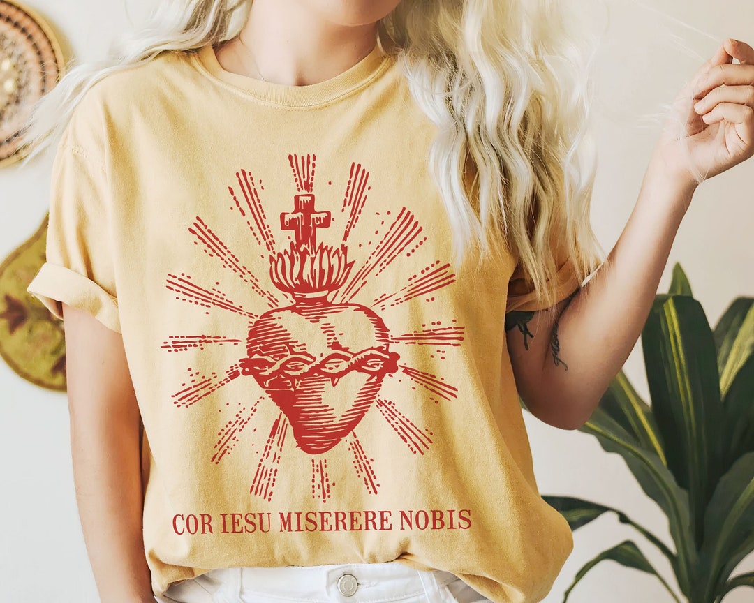 Catholic Shirt Sacred Heart of Jesus Shirts, Latin Mass Shirt, Love ...