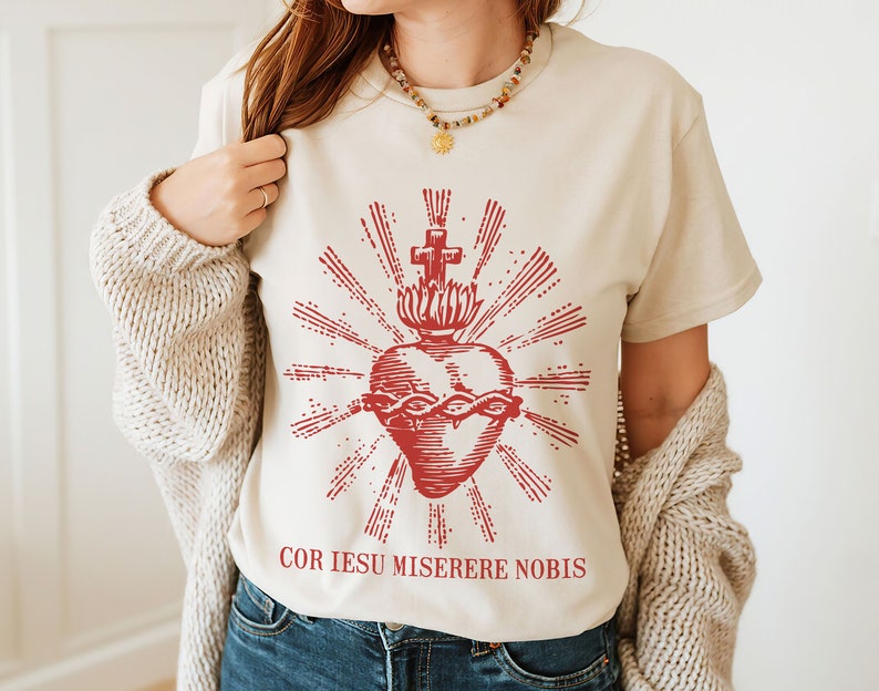 Catholic Shirt Sacred Heart of Jesus Shirts, Latin Mass Shirt, Love ...
