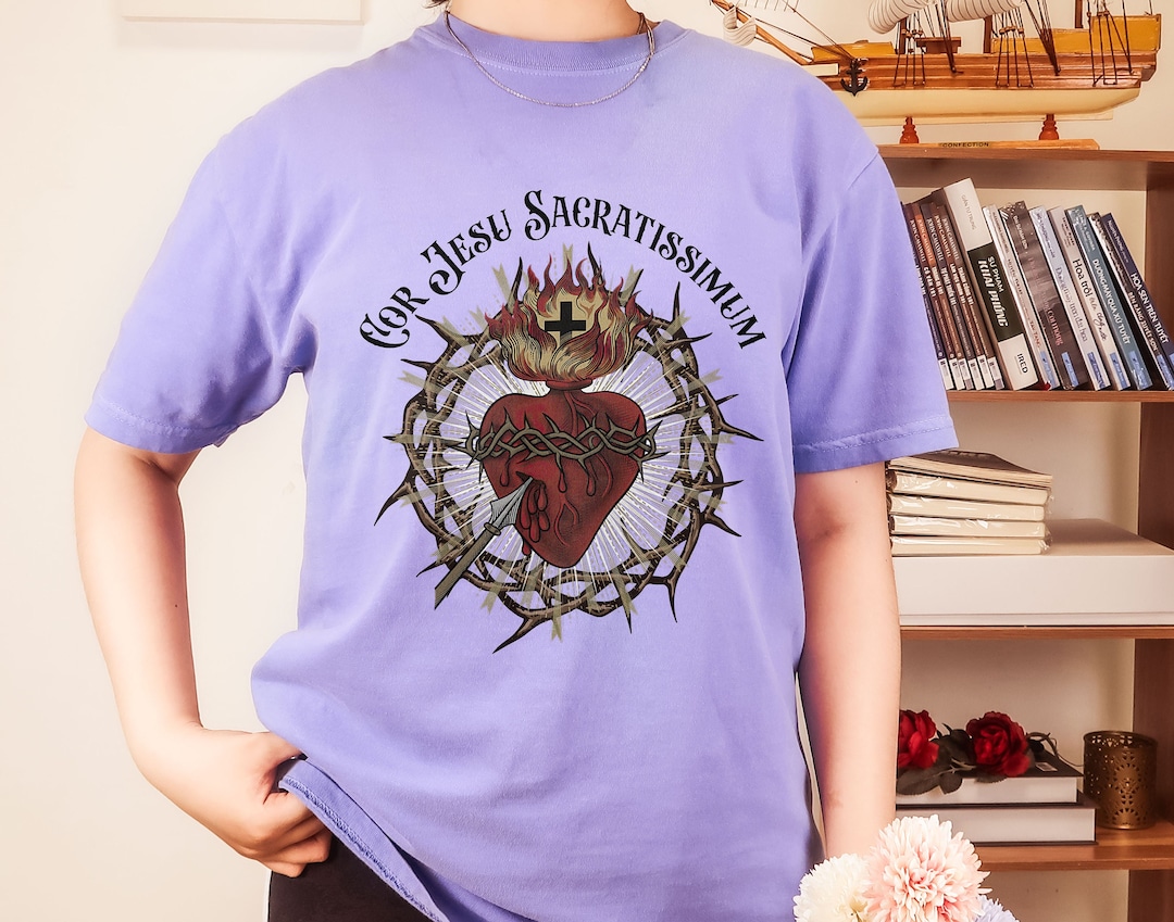 Catholic Shirt Cor Jesu Sacratissimum Shirts, Sacred Heart of Jesus ...