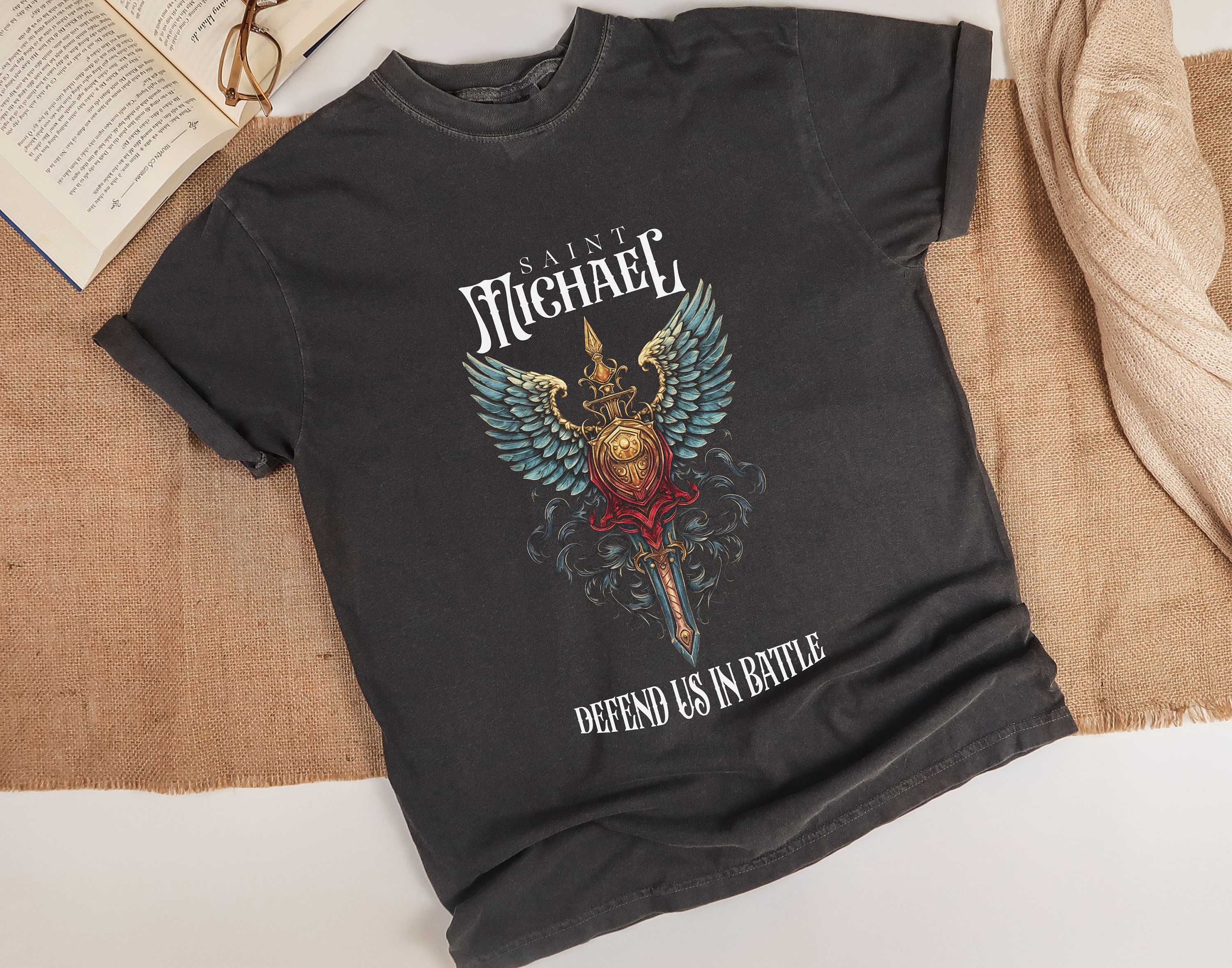 Catholic Shirt St. Michael the Archangel Defend Us in Battle Shirts ...