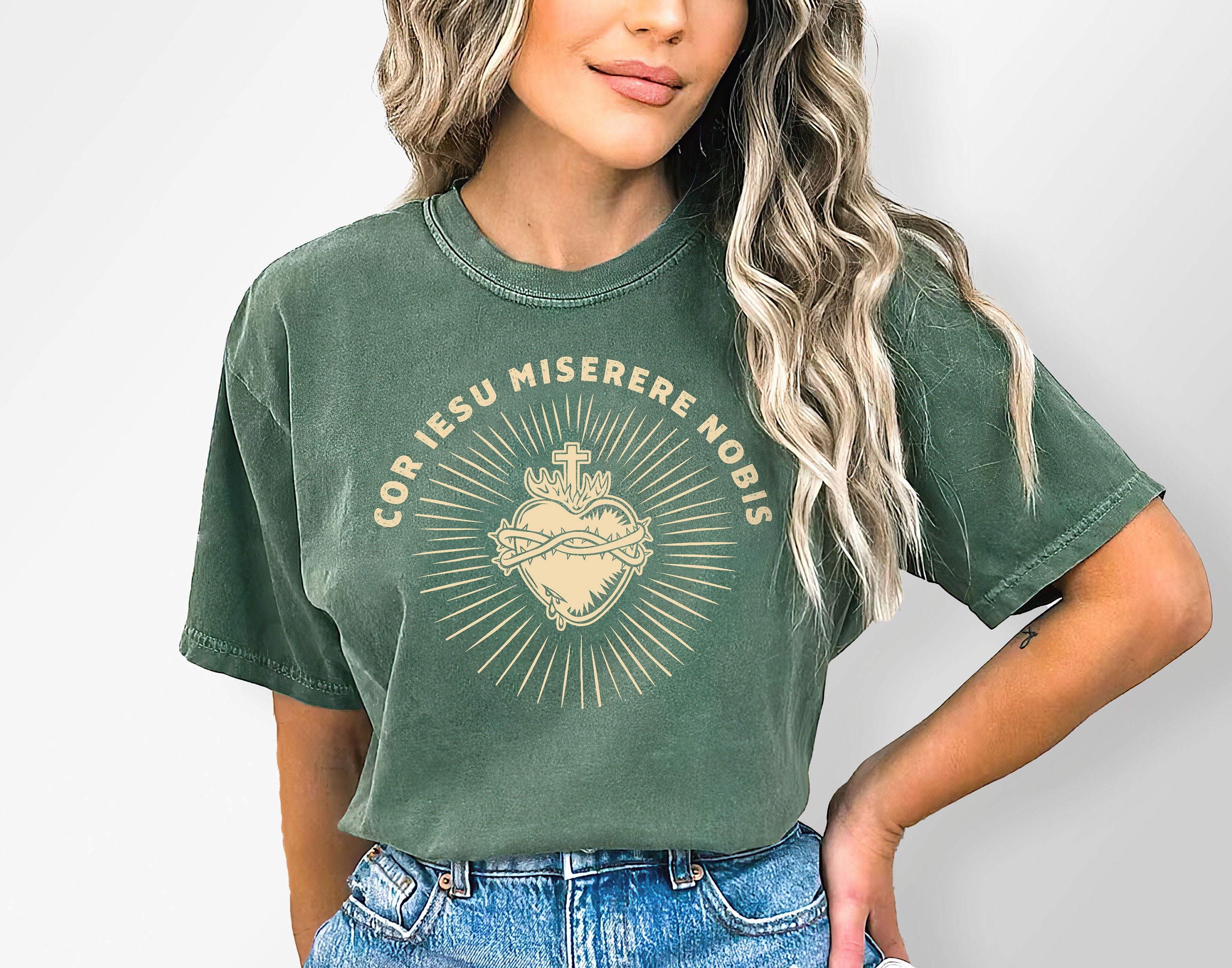 Catholic Shirt Sacred Heart of Jesus Shirts, Latin Mass Shirt ...