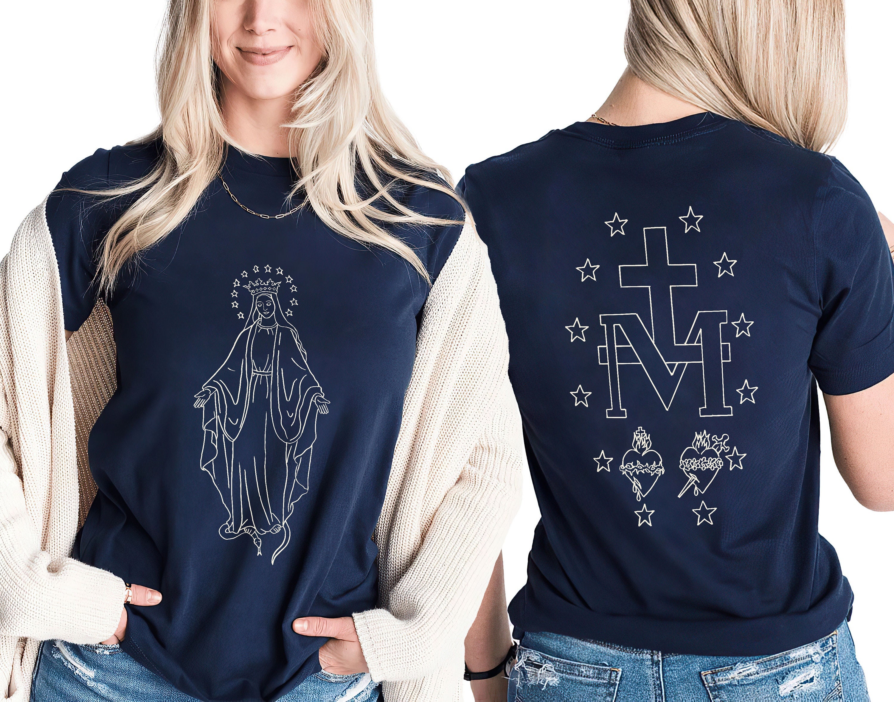 Catholic Shirt Virgin Mary Traditional Catholic Shirts, Marian Cross ...