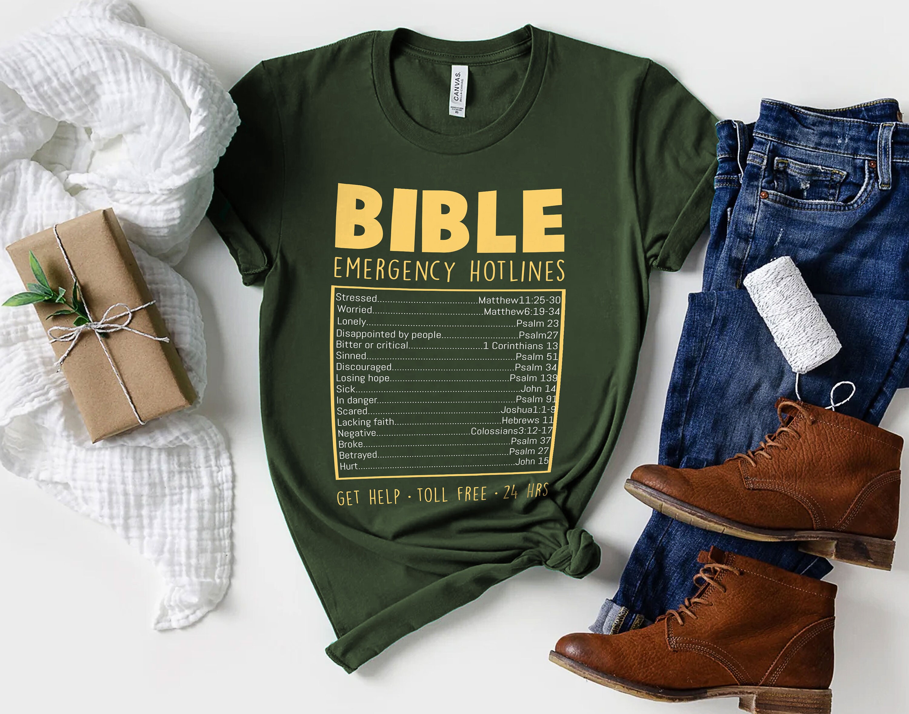 Bible Emergency Numbers Funny Hotline Christian Gift Tee - Etsy