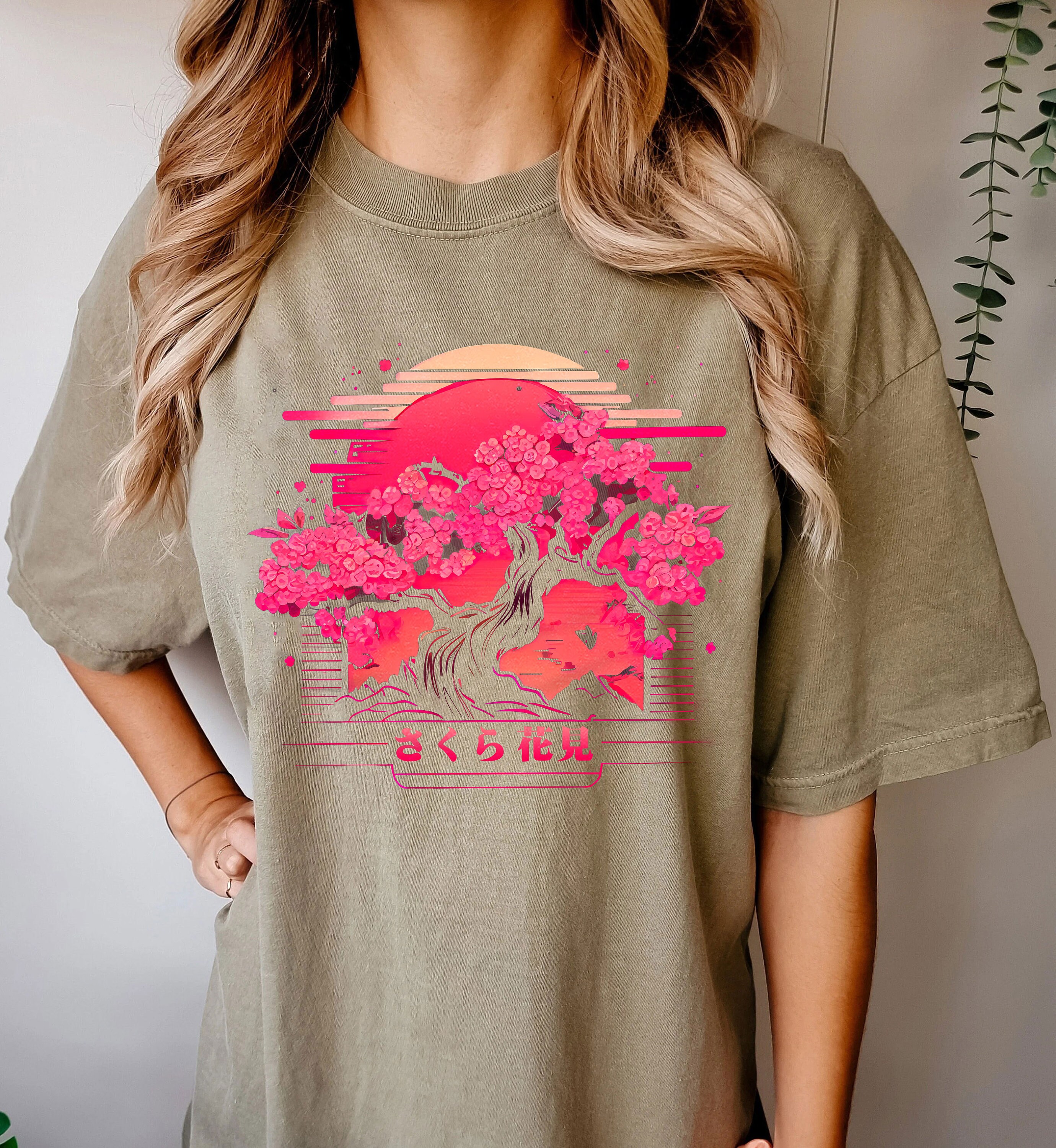 Vaporwave Sakura Shirt Cherry Blossom Tshirt Japan Pink Tree - Etsy