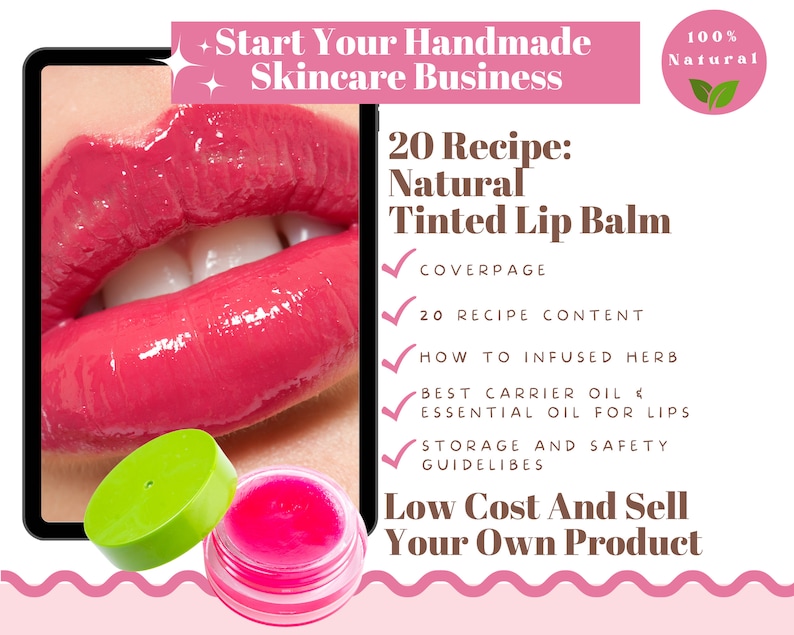 DIY Tinted Lip Balm Recipe, Bath Salt, Digital Recipe, Handmade ...