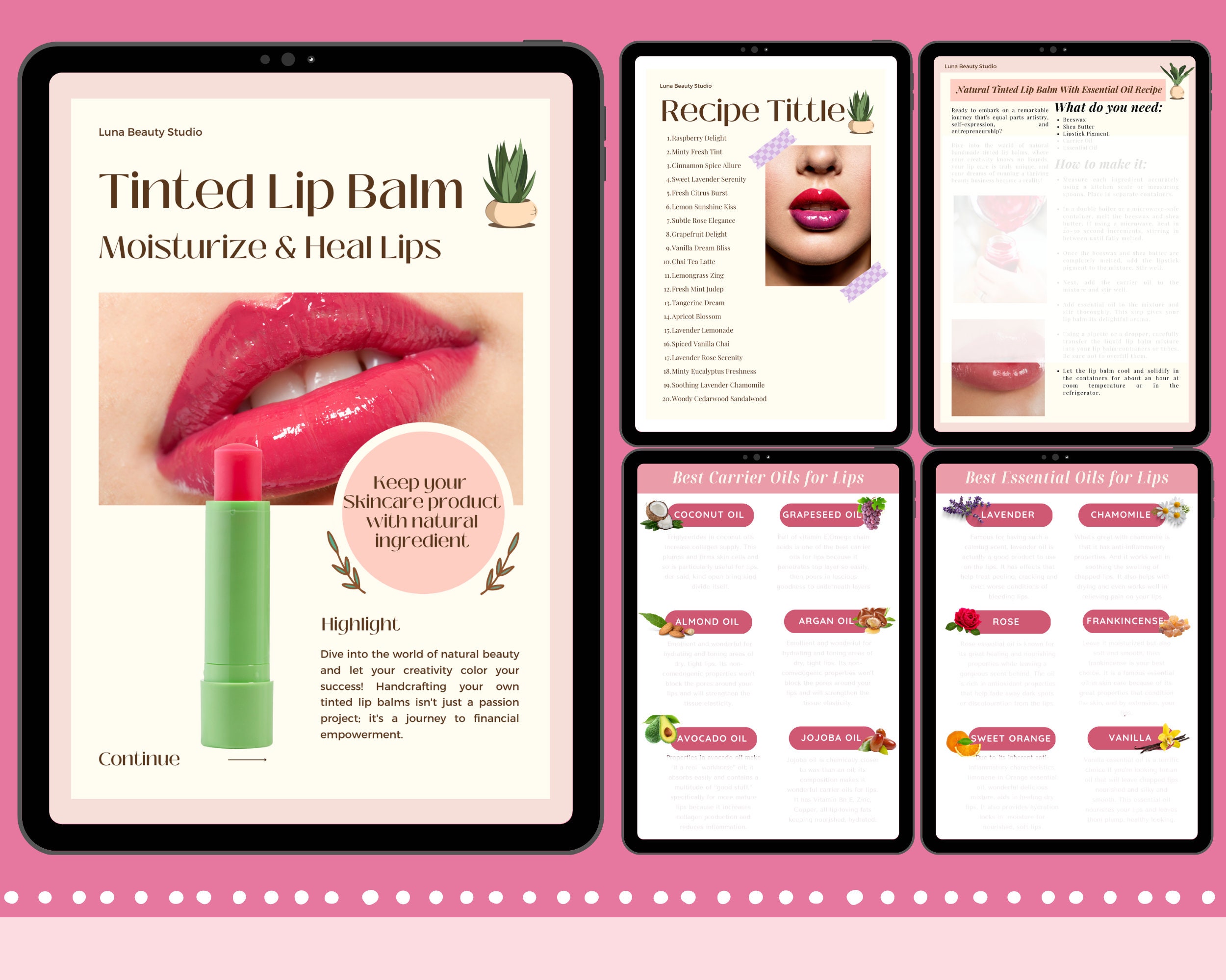 DIY Tinted Lip Balm Recipe, Bath Salt, Digital Recipe, Handmade ...
