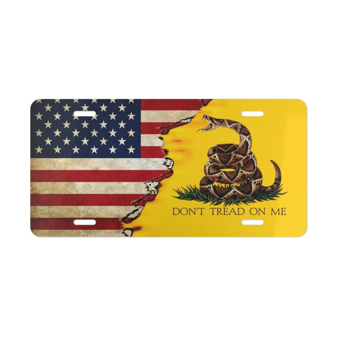 Gadsden American Flag License Plate, Rattle Snake, Vanity Plate, Custom ...