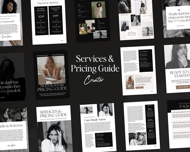 Premium Service & Pricing Guide Template, Canva A4 US Letter, for ...