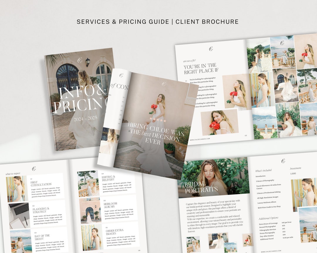 Wedding Photography Pricing Guide Magazine for Canva, Wedding Packages ...