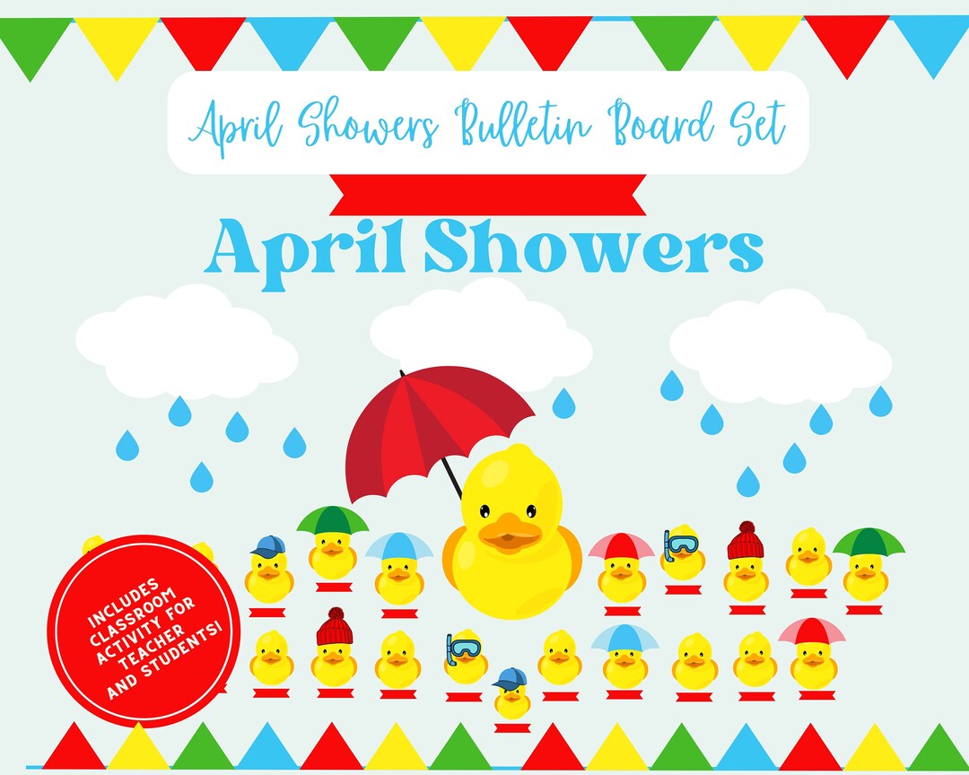 April Showers Bulletin Board Classroom Door Printable PDF for Teachers ...