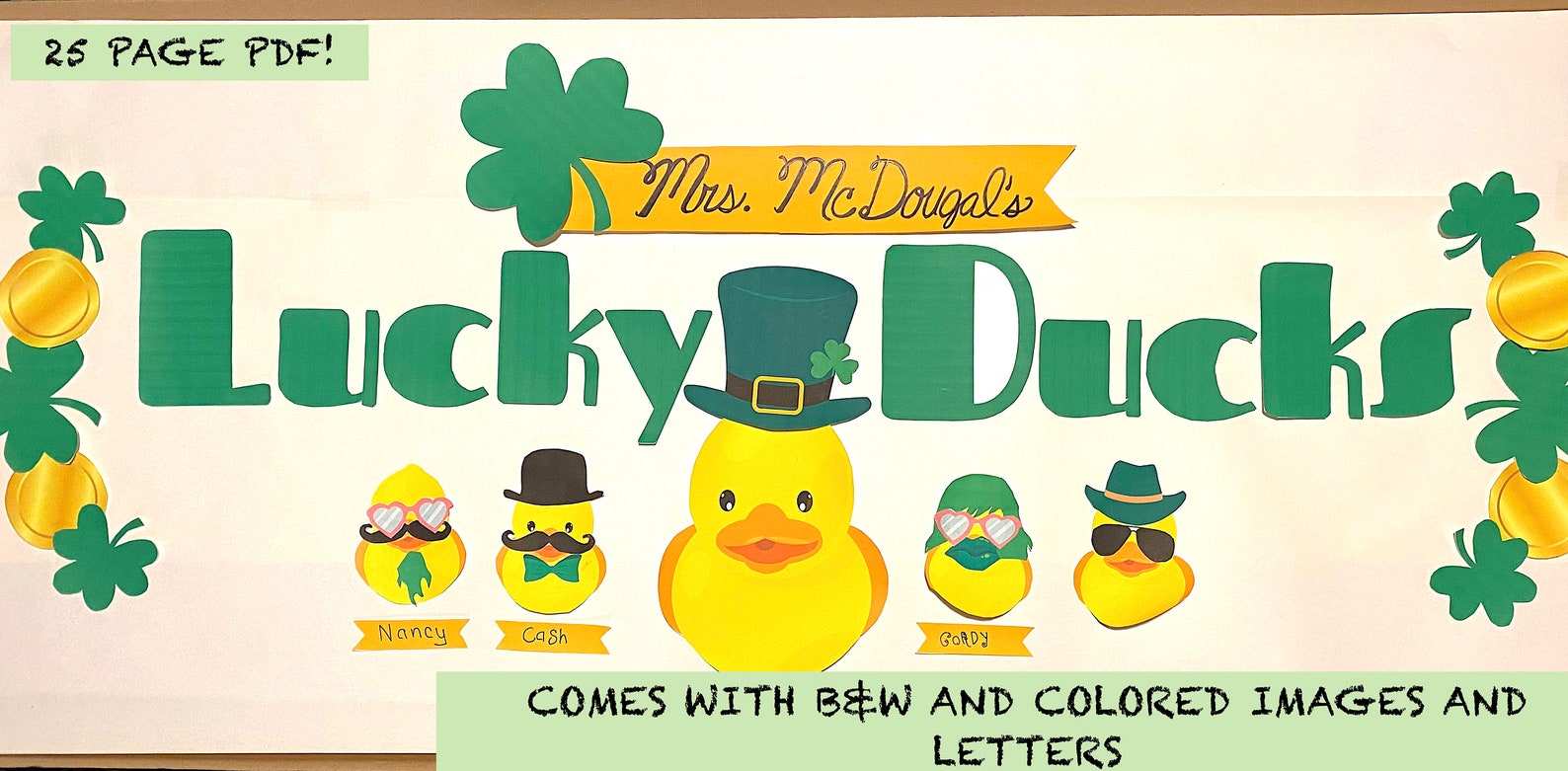 Lucky Ducks Bulletin Board or Classroom Door Printable PDF Classroom ...
