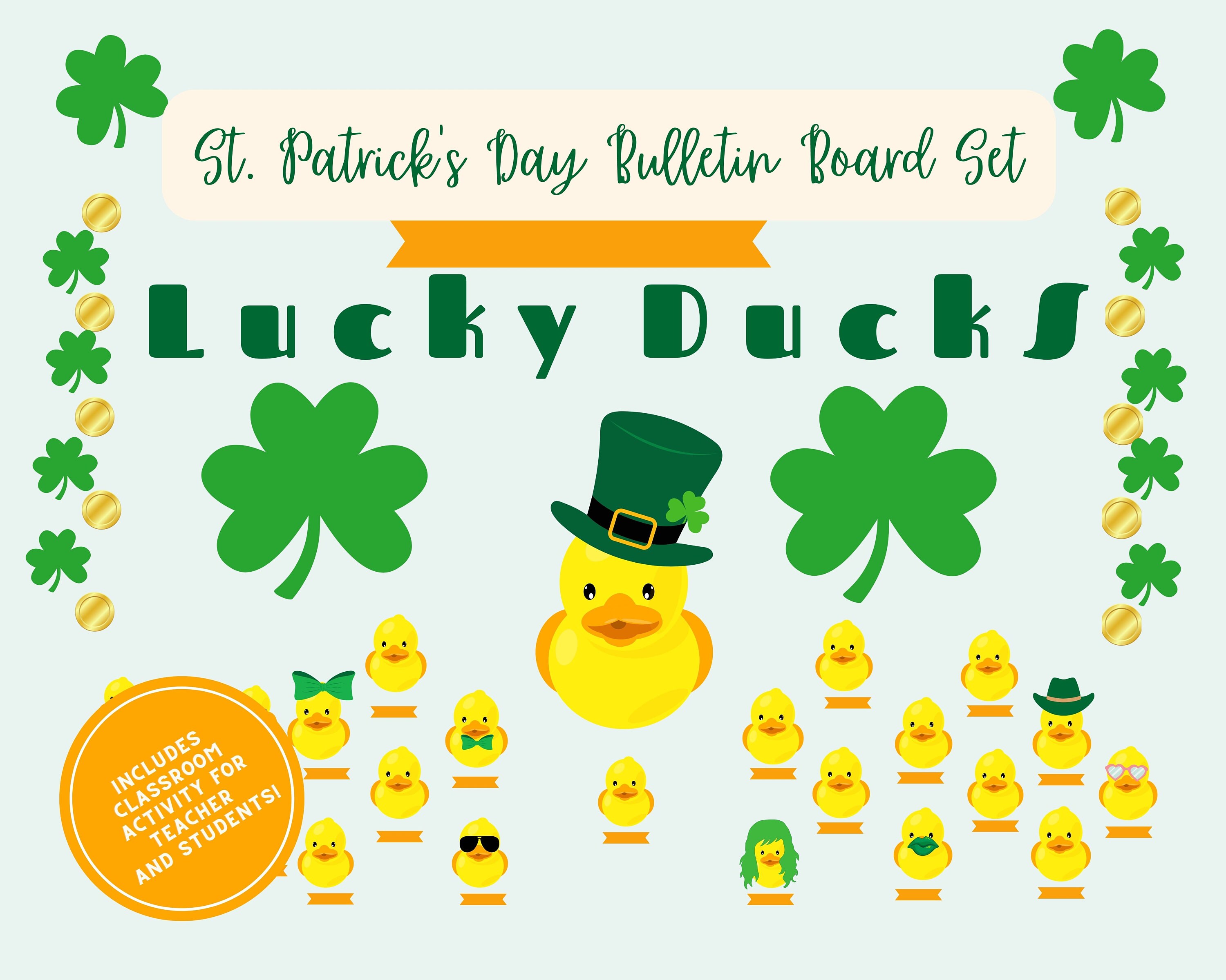 Lucky Ducks Bulletin Board or Classroom Door Printable PDF! Classroom ...