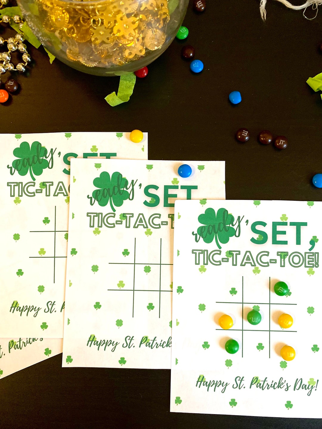 St. Patrick's Day Instant Download TIC Tac TOE Favor Shamrock Candy ...