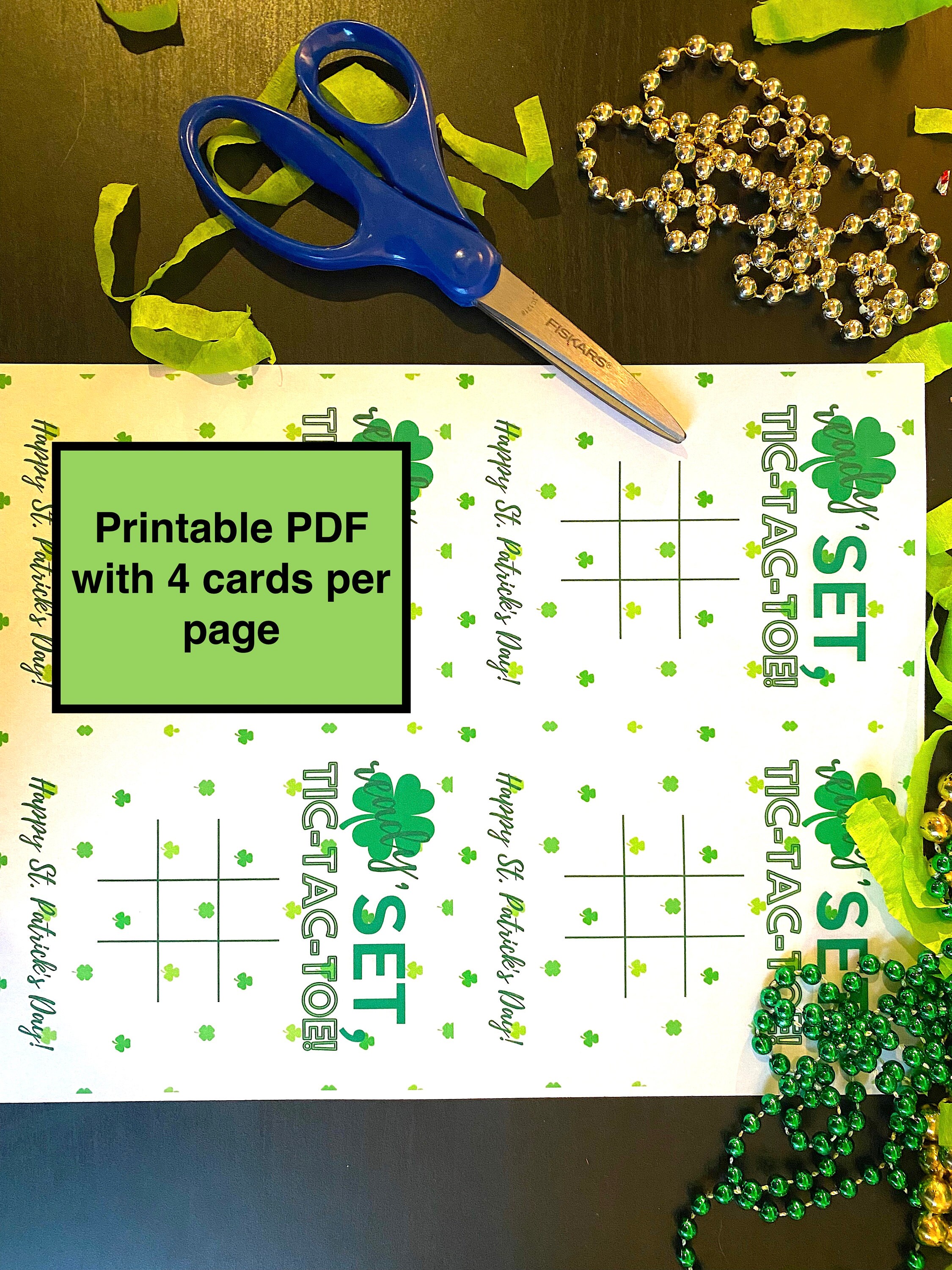 St. Patrick's Day Instant Download TIC Tac TOE Favor Shamrock Candy ...