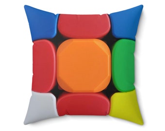 Original Rubik's Cube Pillow 2-sided Print, Square Throw Pillow, Fun ...