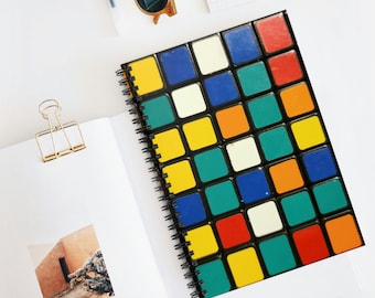 Neon Cube Rubik's Cube Notebook Spiral Ruled Line - Etsy