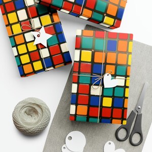 Rubiks Cube Gift Wrap Paper - Etsy