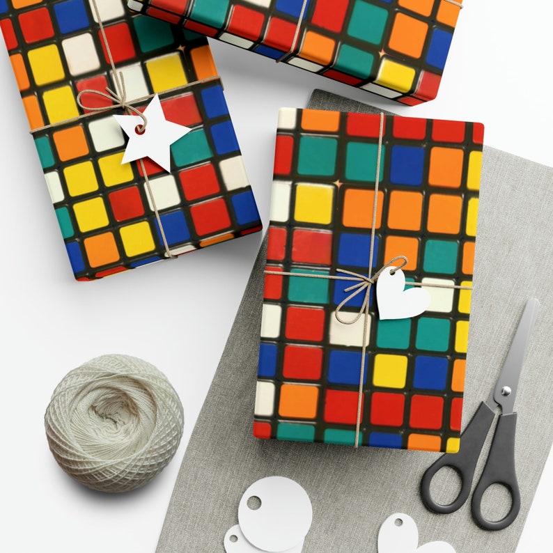 Rubiks Cube Gift Wrap Paper - Etsy
