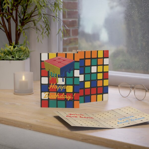 Rubiks Cube Birthday Card - Etsy