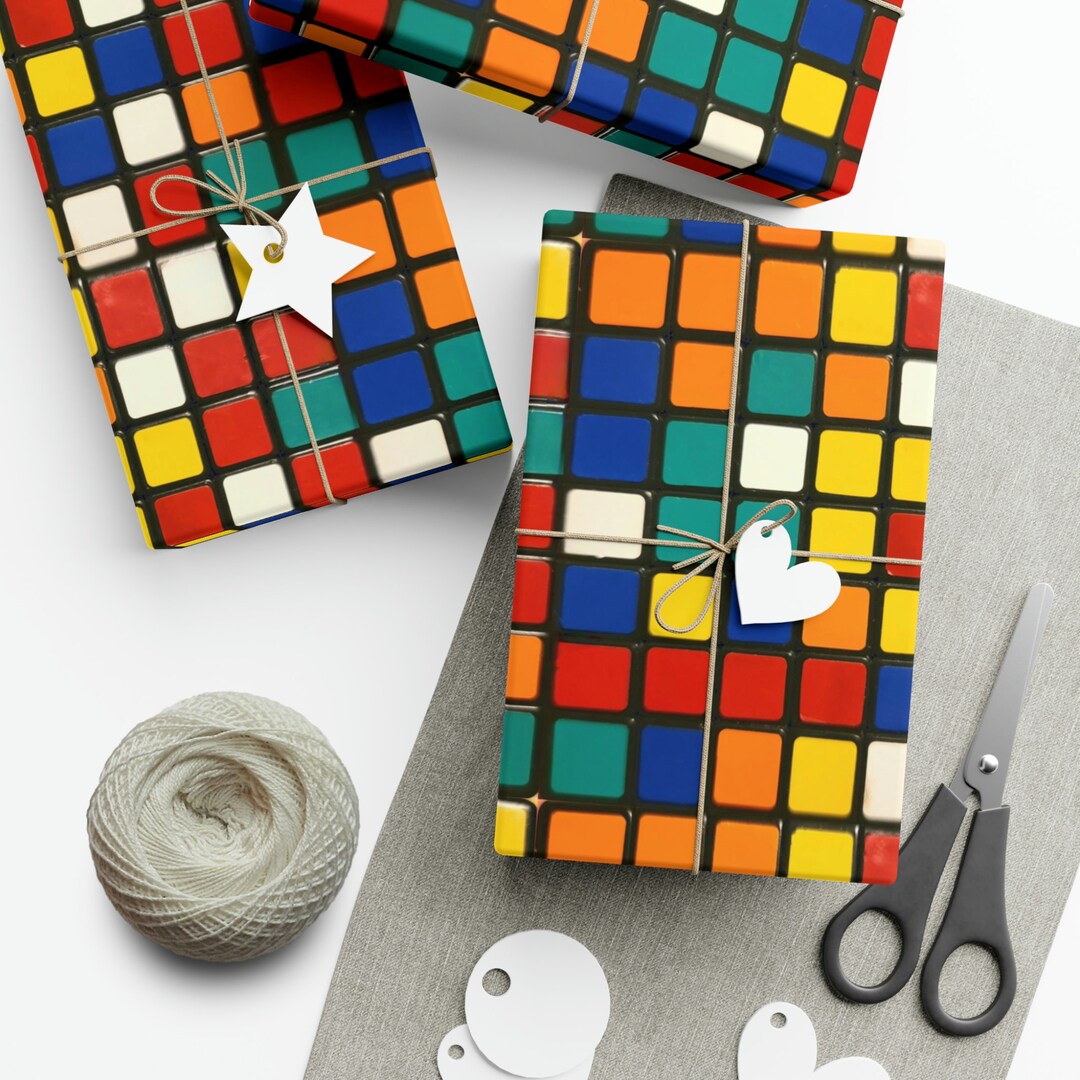 Rubiks Cube Gift Wrap Paper - Etsy