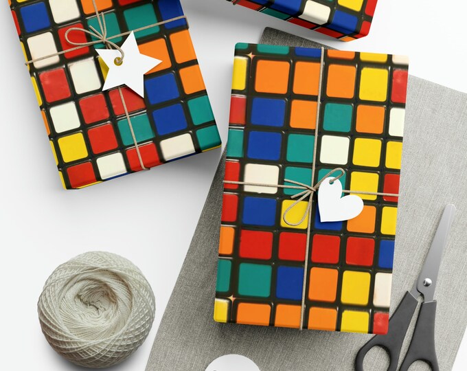 Rubiks Cube Gift Wrap Paper - Etsy