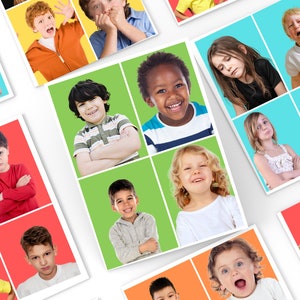 Pack Printable Emotion Cards for Kids: Real Photos for Montessori ...