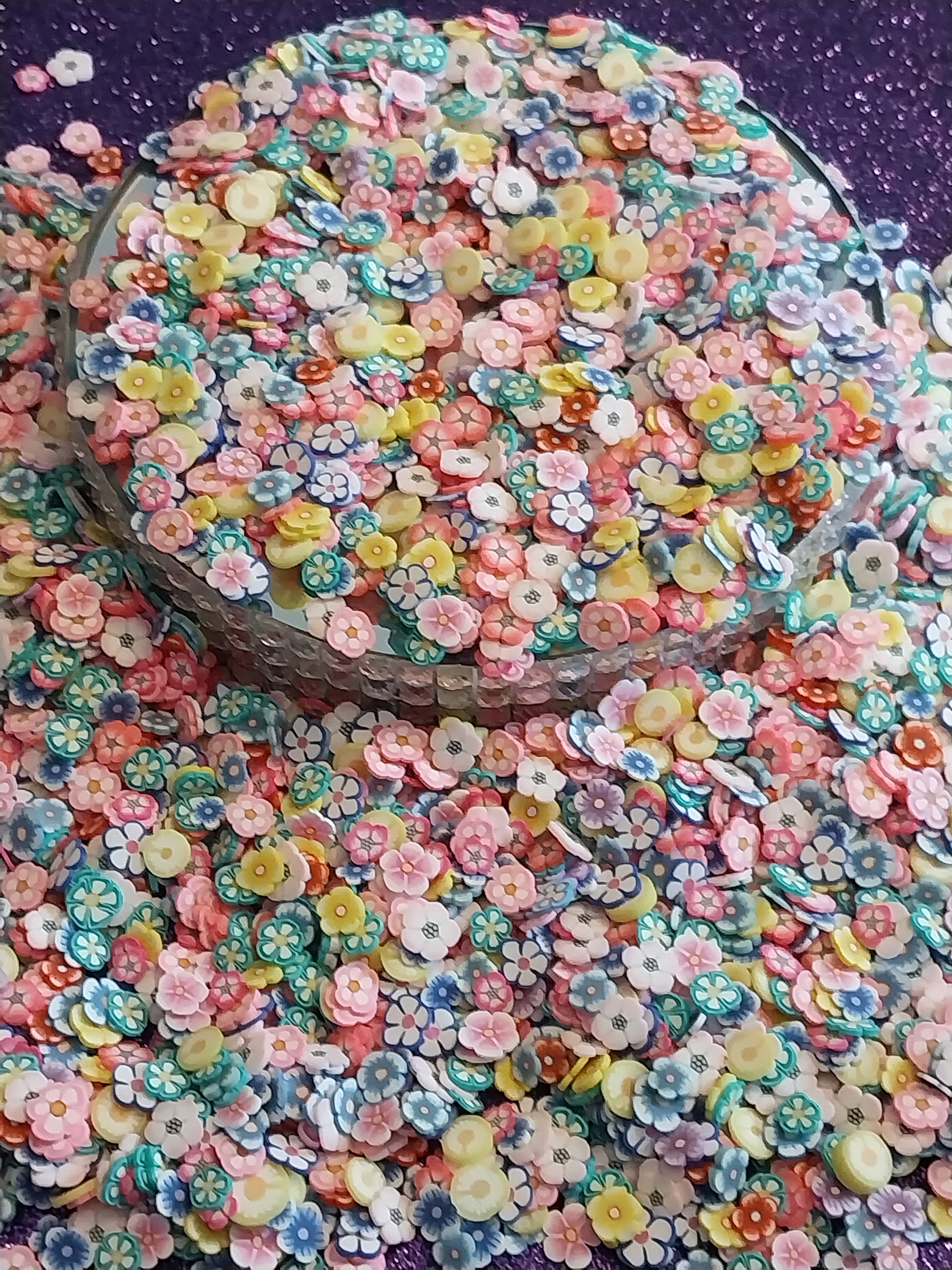 Fake Sprinkles - Colorful Spring Flowers- Use With Slime, Lip Gloss ...